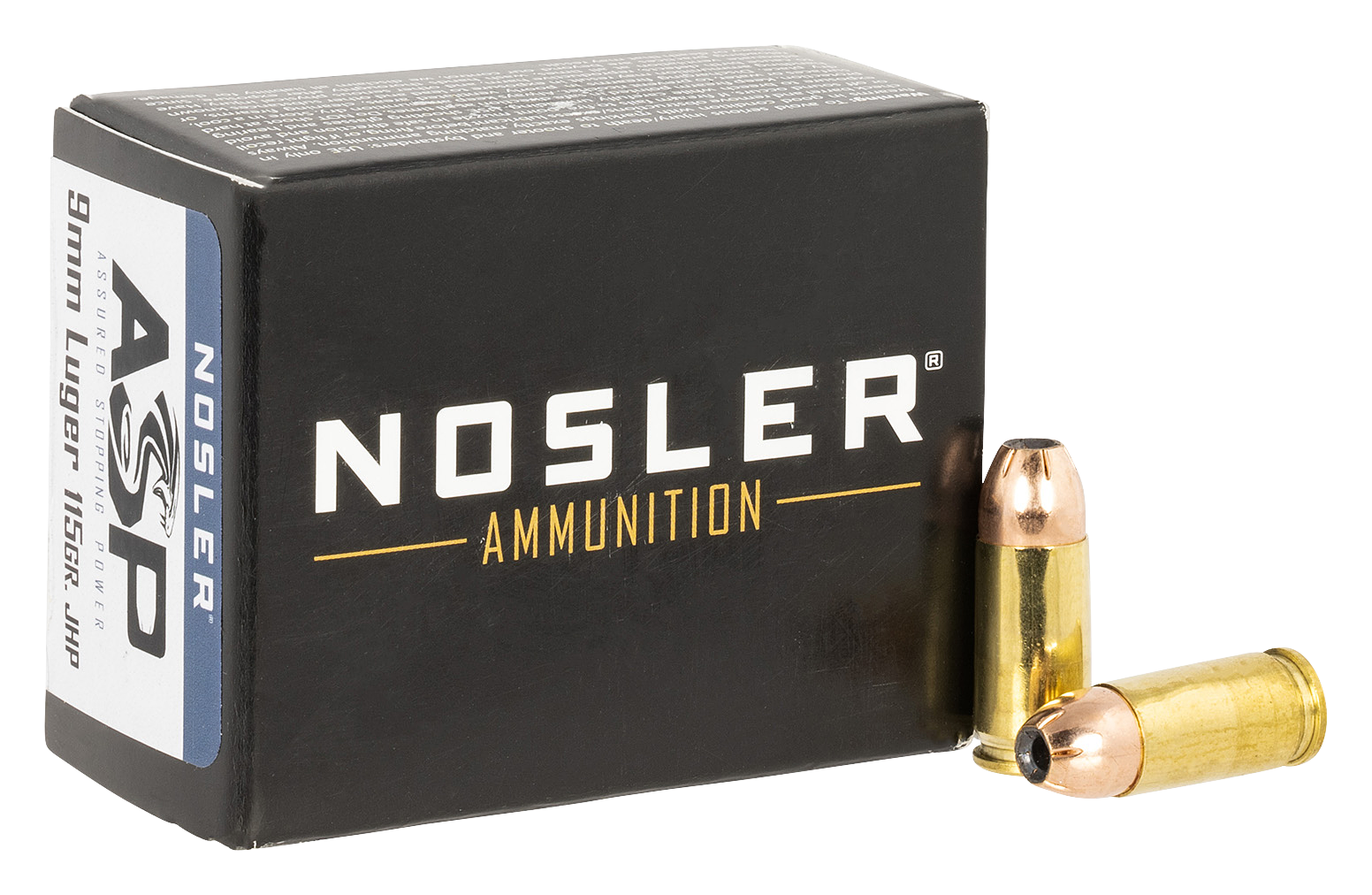 Nosler Match Grade JHP 9mm Luger 115 Grain 1170 Velocity Handgun Ammo ...